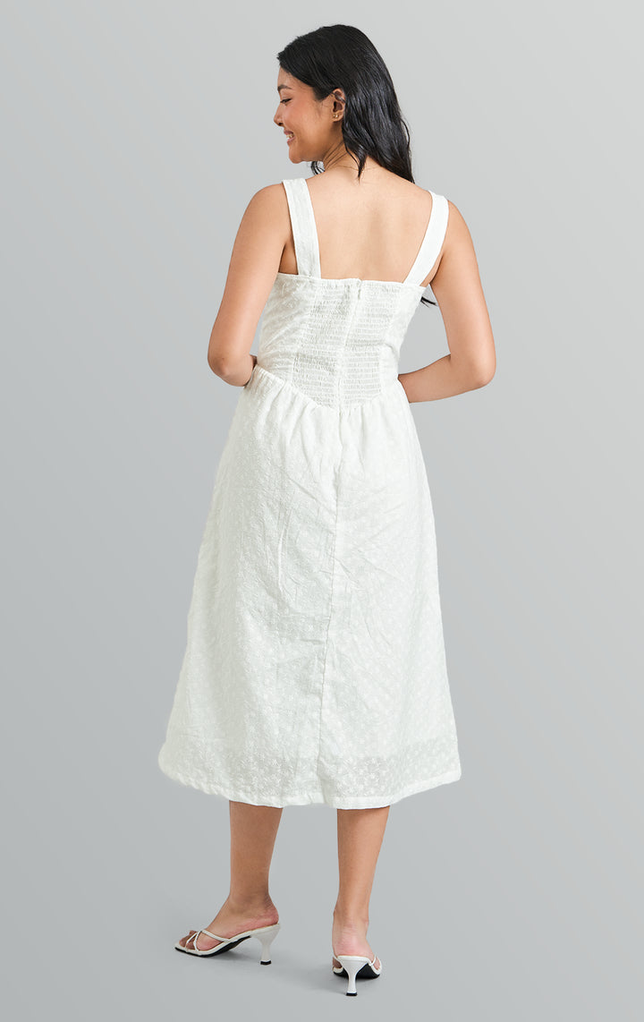 Embroidered Corset Midi Dress – Just G