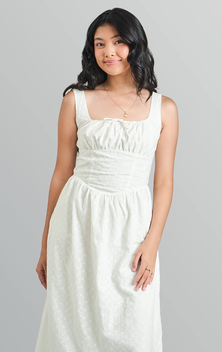 Embroidered Corset Midi Dress – Just G
